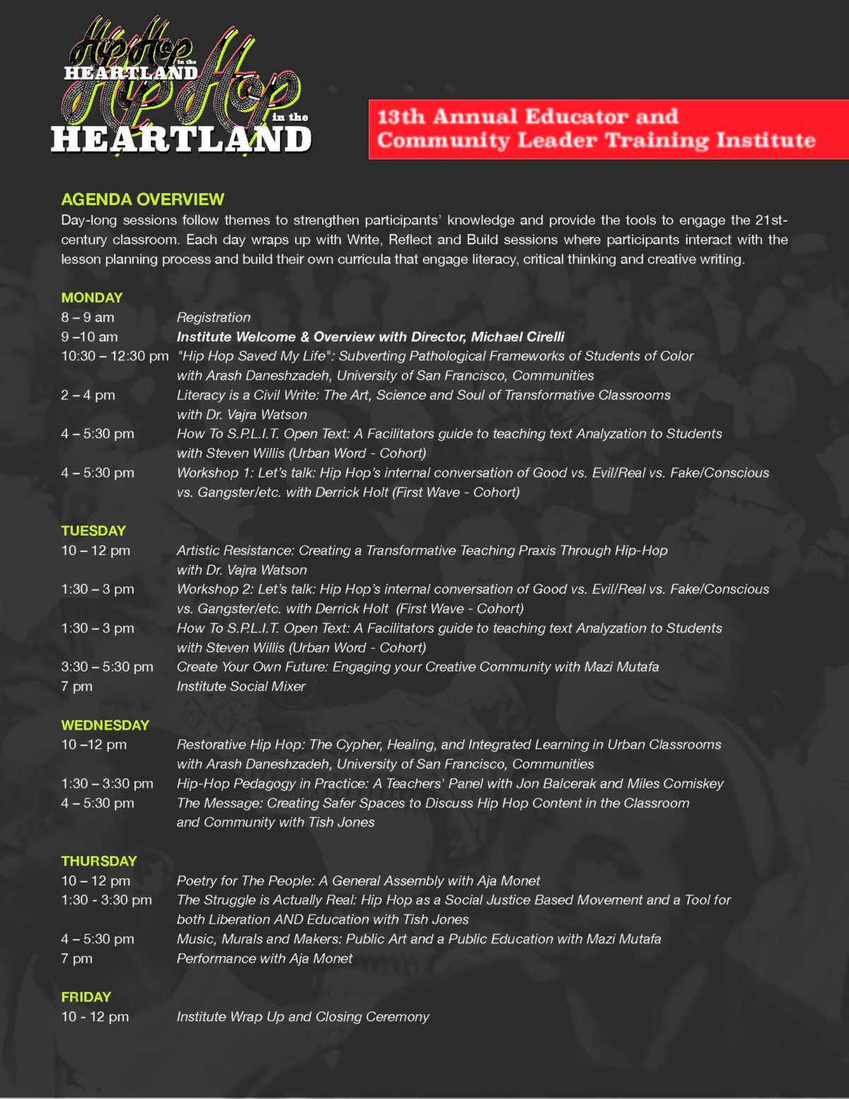 Hip Hop in the Heartland Institute is July 10-14 at UW-Madison ...
